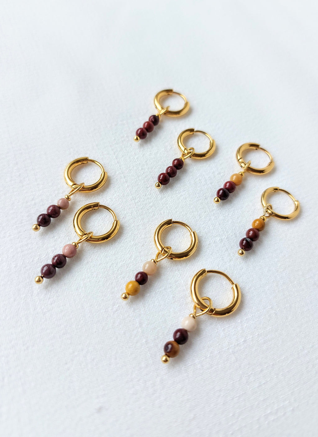 Oorbellen Fien - Mookaiet Jasper – RENS Sieraden